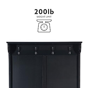 Linon Home Decor Anna Hall Tree-Wide Bench, Black