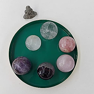 Serein Round Green Ottoman Tray for Living Room High Gloss Enamel Decorative Platter Gold Table Centrepieces Decor Gifts for Housewarming, Wedding, Friends & Family