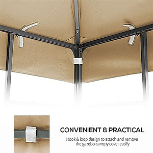 10x10 Ft Outdoor Patio Gazebo Replacement Canopy,Canopies for Outside Canopies, Gazebos,Double Tiered Gazebo Tent Roof Top Cover