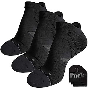 Hylaea Mens Sports Socks, Running Socks Women No Show No Blister, Moisture Wicking Coolmax Breathable socks for Athletic Workout Walking Golf Black Medium