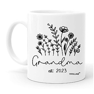 Vivulla68 Promoted To Grandma 2023 Mug, New Grandma Gifts First Time, Grandma to be Gifts, Pregnancy Announcement for Grandma Expecting, Grandma Mugs Coffee Gift for New Grandma, Future Grandma Gifts