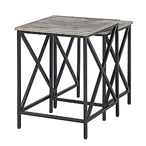 Convenience Concepts Tucson Nesting End Tables, Faux Birch