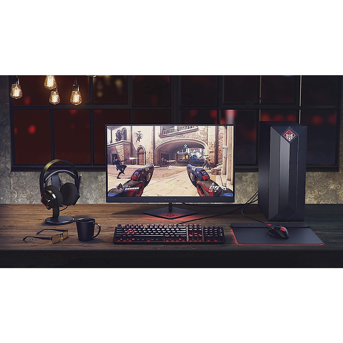 HP New OMEN X 27 240Hz Gaming Monitor, QHD 2560 x 1440p, Black, AMD Radeon FreeSync 2 HDR, HDR, DCI P3 + HDMI Cable