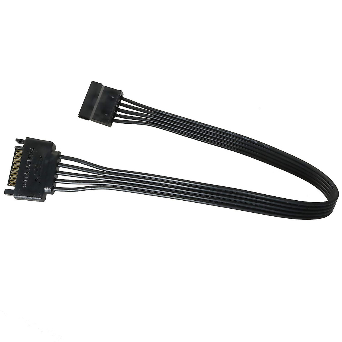 Longdex SATA Power Extension Cable 11.8Inch Black 15Pin SATA Male to Female Extender Cable Adapter for HDD Hard Drive