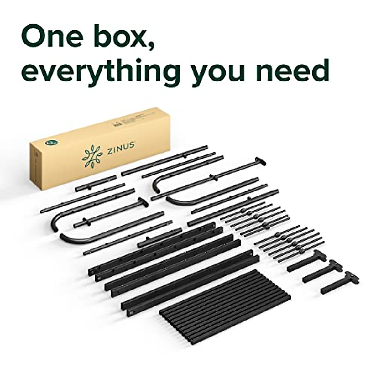 Zinus Heidi Metal Platform Bed Frame/Steel Mattress Foundation/Bed Frame with Headboard and Footboard/No Box Spring Needed/Easy Assembly, Black, Twin