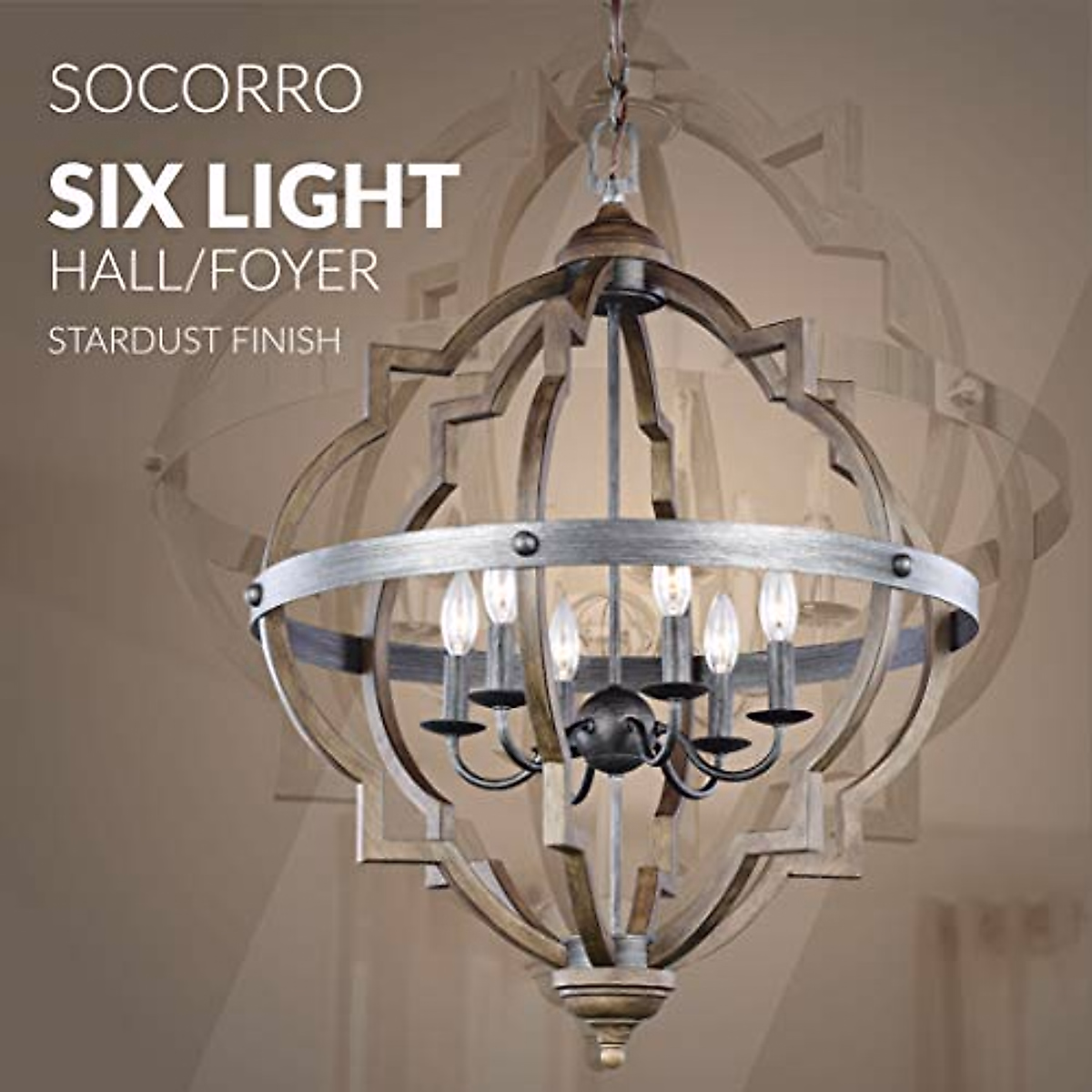 Sea Gull Lighting 5124906-846 Socorro Hall/Foyer Hanging Modern Fixture, Six - Light, White, Black, Silver