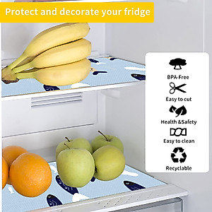 9 Pcs Refrigerator Liners Mats, Washable Refrigerator Shelf Liners Non-Slip Fridge Liner Refrigerator Mats, Can Be Cut Oilproof Drawer Shelf Cabinet Liner for Kitchen Gadgets 17.7"x11.8" (Orange)