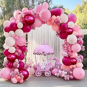 Pink Balloons Hot Pink Balloon Garland Different Sizes Latex Light Pink Balloons Arch Kit for Birthday Wedding Baby Shower Princess Butterfly Girls Party Bridal Shower Bachelorette Decorations