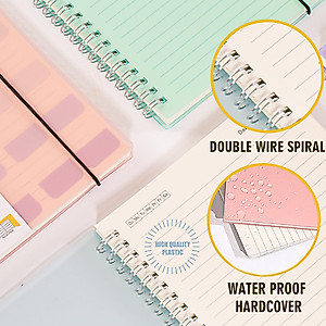 OWSC 4 Pack Lined Spiral Notebook, 5.9 x 8.3 Inches Notebooks for Work, School and Journal with 110 GSM Thick Paper, Small Notebook with 80 Sheets/160 Pages, Notebooks College Ruled for Note Taking