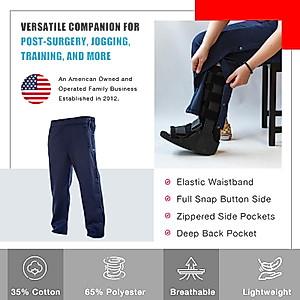 Funny Guy Mugs Retro Tearaway Sweatpants - Premium Breakaway Pants (Navy Blue, Youth Medium)