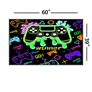 Game Controller Gaming Area Rug for Gamer, Boy & Teen. Cool Carpet for Bedroom,Soft & Non Slip Skid, Printed Large Indoor & Outdooe Floor Mat 60" x 39"