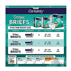 Walgreens Certainty Unisex Briefs Maximum Absorbency Medium 40.0ea, Blue