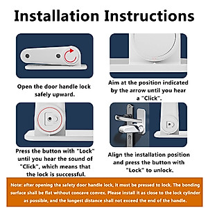 Mr Chen Door Knob Child Proof, 3PCS Updat Child Door Locks to Prevent Children from Opening The Door. Ddoor Handle Baby Proof, Baby Door Lock(White, 3 Packs)