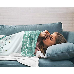 Pinkinco Cute Animals Bunny with Eggs on Truck Blankets, Luxury Cozy Warm Flannel Fleece Throw Blanket, Easter Buffalo Plaid Bedspread for Couch Chair Bed Sofa Travel, 60x80In