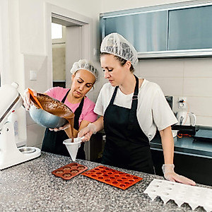 Bunpena Silicone Molds, Chocolate Molds with 6 Semi Sphere Jelly Holes, 4 Pack Hot Cocoa Bomb Mold for Making Hot Chocolate Bombs, Dome Mousse, Cocoa Ball, Coco Bomb (Comes with 2 Droppers), Brown