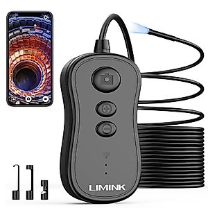 Wireless Endoscope, LIMINK 50Ft Snake Camera, Inspection Camera with Ip67 Waterproof, WiFi borescopes 2.0 MP HD Drain Camera for Android and iOS Smartphone, iPhone, iPad, Samsung -Black(50FT)