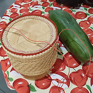 Sticky Rice Basket Kratip Container Thai Serving Bowl Bamboo Thai Laos Traditional Weave Wickerwork Serving Travel After Keep Warm