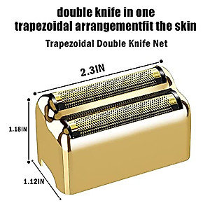 Shaver Replacement Foil and Cutters compatible with BaBylissPRO Barberology Double FXFS2 (2PC Gold)