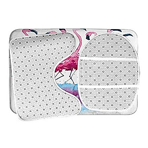 HOSNYE Flamingos Bathroom Rugs and Mats Sets 3 Piece Nature Wildlife Pink Elegant Flamingos Watercolor Painting Bath Mat U-Shaped Contour Shower Mat Toilet Lid Cover