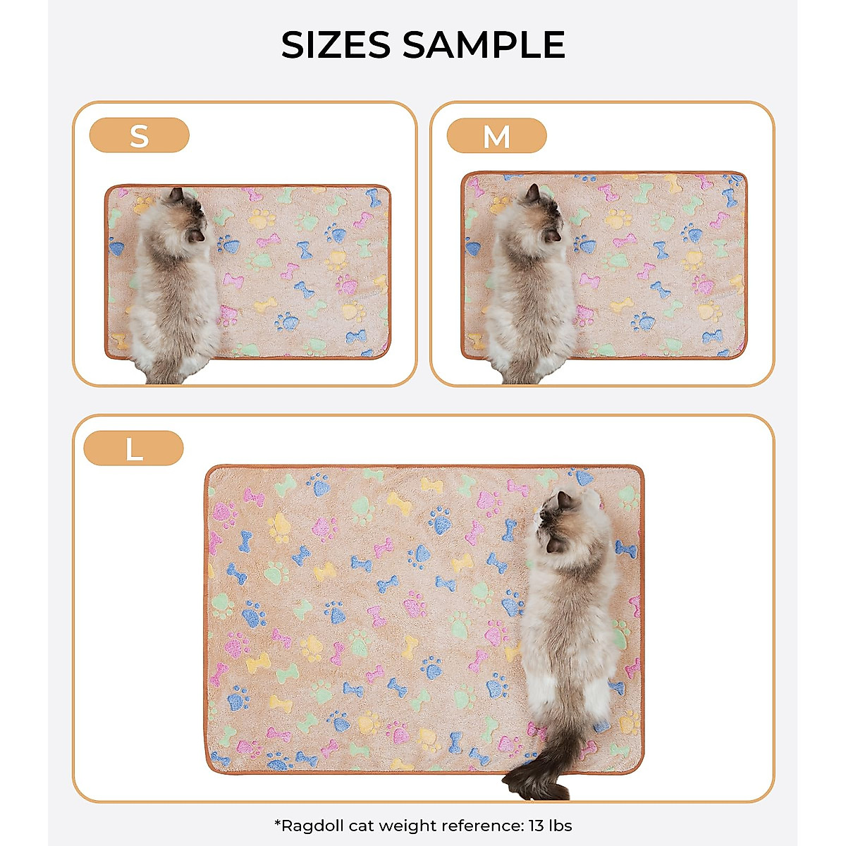 1 Pack 3 Blankets Super Soft Fluffy Cute Bone Pattern Pet Blanket Flannel Throw for Dog Puppy Cat Pink/Brown/Purple Large