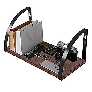 Join RION Floating Shelves, Rustic Wood Shelves,Wall Mounted Shelf for Bathroom Decor,Wall Shelves for Bathroom/Living Room/Kitchen/Bedroom (Iron+Wood)