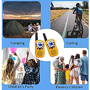 Retevis RT388 Walkie Talkies for Kids,22CH Long Range Walkie Talkie,Toys with Flashlight,Birthday Gifts Boys Girls Outdoor Indoor Cosplay Camping Hiking(Yellow,2 Pack)