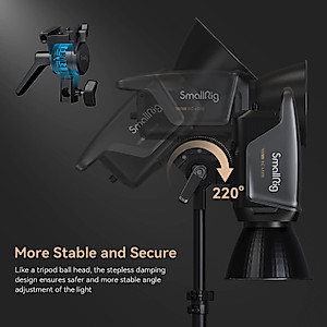 SmallRig RC 450B 450W Bi-Color LED Video Light 121,000Lux @1m CRI 95+ TLCI 96+ 2700K-6500K Camera Studio Lighting w/Bowens Mount Manual and App Control Remotely Professional Light - 3975