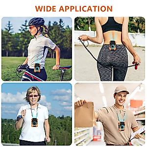 Cof 4-in-1 Waist Clip on Fan Portable Personal Fan, USB Mini Necklace Fan, 3 Speeds, 5000mAh Rechargeable Battery Operated Fan for Outdoor Camping with LED SOS Function