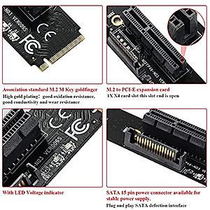 MZHOU 2 Pack M.2 Key M Transfer PCI-E 1X 4X Card Transfer to M.2 NGFF Adapter Card (2 Packs)