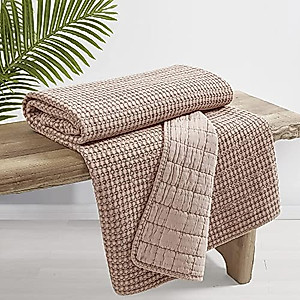 Levtex Home - Mills Waffle - Throw - Blush Cotton Waffle - Throw Size 50 x 60in.