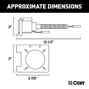 CURT 57102 Dual-Output 4-Way Flat Vehicle-Side to 7-Way RV Blade Trailer Wiring Adapter with Backup Alarm , black