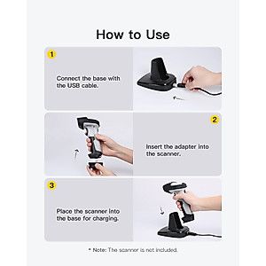 InateckBarcode Scanner with Charging Base, Bundle Product, BCST-70 and BS04001