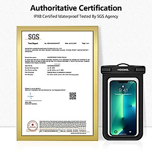 HOOMIL Waterproof Phone Pouch, 2 Pack Universal IPX8 Waterproof Phone Case Dry Bag with Lanyard for Samsung Galaxy A53 5G/S22 Ultra/iPhone 14 Pro Max - Black, Clear