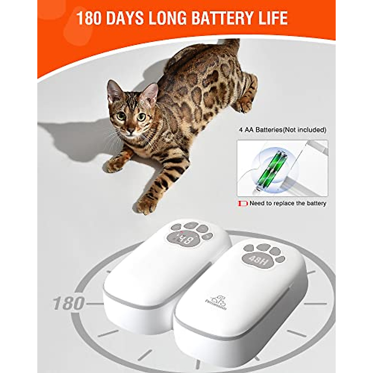 Madatop Automatic Wet Food Cat Feeders,2 Meals Digital Microchip Cat Feeder for Dog & Cat,Dry or Semi-Moist Pet Food Dispenser with 48 Hours Timer,Tamper Resistant Design (Cat Feeder)