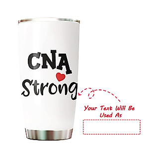 CHICKOR Cna Coffee Mugs Travel 20 Oz With Lid, Because Even Nurses Need Heroes Stainless Steel Nurse Themos, National Nurses Day Gifts for Practioner Labor Women, Inspiration Gift White Themed