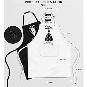 Wedding Gifts Engagement Gifts for Couples Mr and Mrs Aprons for Couples Gifts, Bridal Shower Gift Anniversary Christmas Gifts for Couple Mr and Mrs Gifts, 8 Pack Kitchen Cooking Apron Gift Set