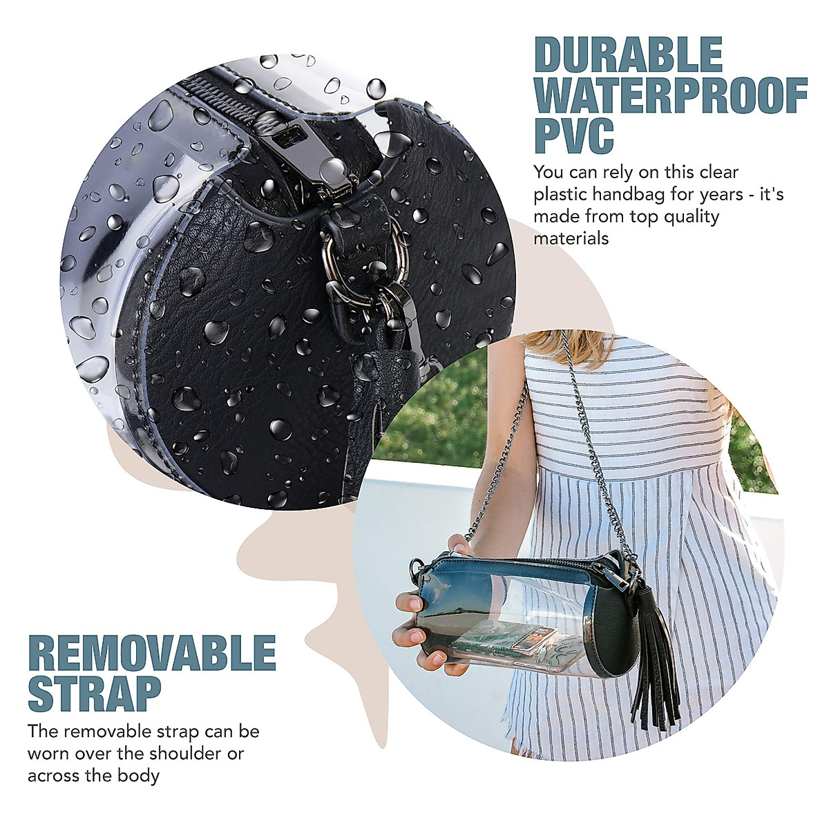 Clarity Handbags Clear Stadium Approved Purse - Lola - Transparent Crossbody Purses - PVC Vinyl Hand Bag For Women …