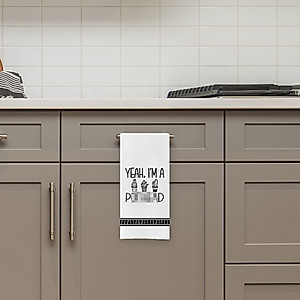 DOTAIN Botanical Boho Yeah i’m P Waffle Weave Dish Kitchen Hand Towel Cloth,Funny Botanical Plant Themed Cleaning Dishcloth(24x16inch),Gifts for Plant Lover Owner Women