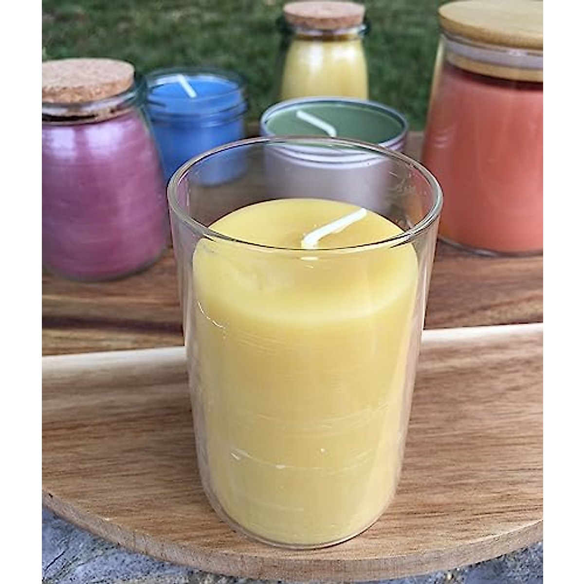 BeeTheLight Beeswax Jar Candle - 100% Pure USA Bees Wax in Glass Container