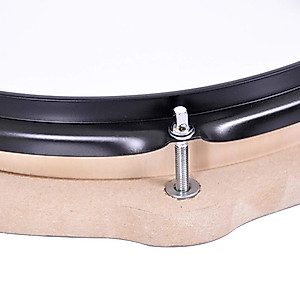 Tosnail 12-Inch Silent Drum Practice Pad with Wooden Base and Steel Frame