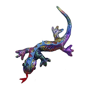 Set of 3 - Lizard Sand Filled Animal Toy - Heavy Weighted Sandbag Animal Plush Bean Bag Toss - Shimmering Glitter Gecko Sensory, Stress, Fidget Toy ADHD Special Needs Soothing