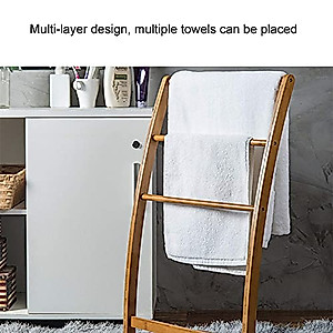 Household items Bamboo Towel Rack Holder for Bathrooms,Freestanding Beach Towel & Poolside Rack with Bottom Storage Shelf,Quilt Rack Stand or Blanket Rack for Living Room or Bedroom