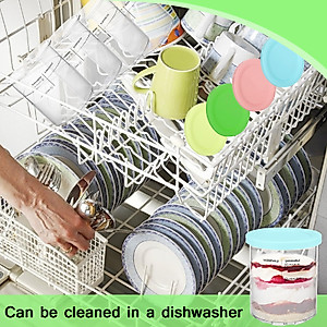 RYSIMWU For Ninja Creami Deluxe Pints and Lids 4 Pack, NC500 NC501 Ice Cream Pint fit for Ninja Delux Ice Cream Maker, 24 oz. food container for Ninja Creami Deluxe,Dishwasher Safe. (4)