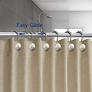 Nickel Shower Curtain Hooks Rust Proof：Durable Metal Shower Curtain Rings Easy Glide Shower Hooks for Shower Curtain Peyton Decorative Shower Curtain Hooks,Set of 12 Shower Rings