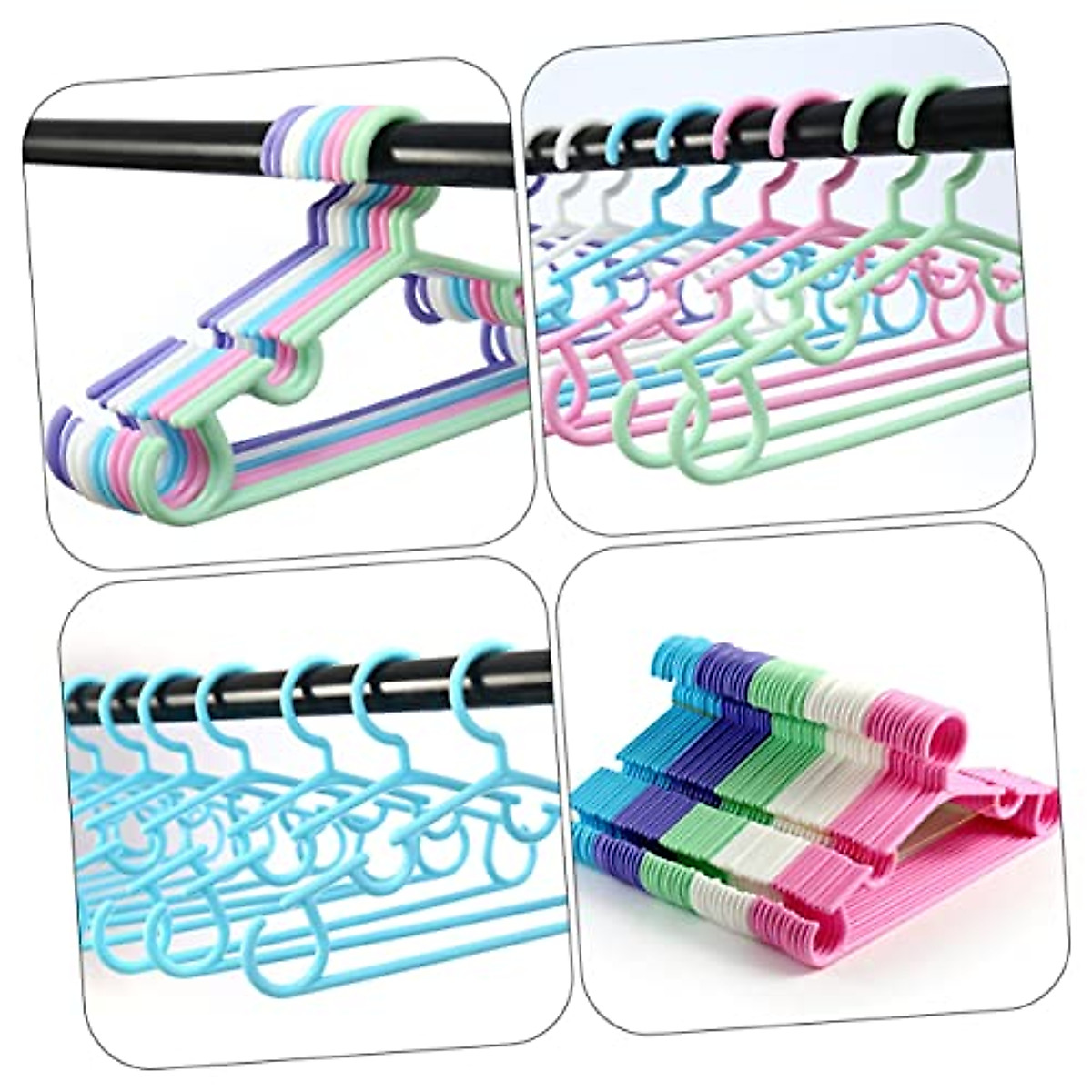HANABASS 100pcs Baby Hanger Pants Rack Hanger Baby Clothes Rack Hook Hanger Toddler Hangers Plastic Clothes Hanger Plastic Hangers Children Clothes Hanger Coat Hanging Tool Clothes Hangers