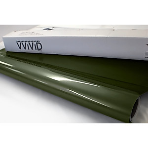 VViViD Gloss Military Green Premium Vinyl Wrap Film (1ft x 5ft)