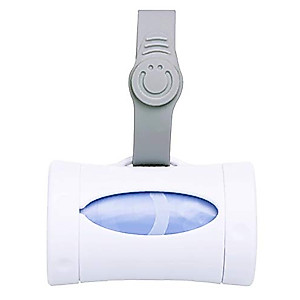 Ubbi Retractable On the Go Bag Dispenser for Baby Travel, Diaper Bag Accessory Must Have for Newborn, Helpful Baby Item, Baby Gift, Lavender Scented, White