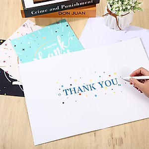 Leitee 4 Pcs Big Thank You Card with Envelope Large Appreciation Cards 17 x 12'' Thank You Card Oversize Group Team Card for Doctor Teacher (Classic)