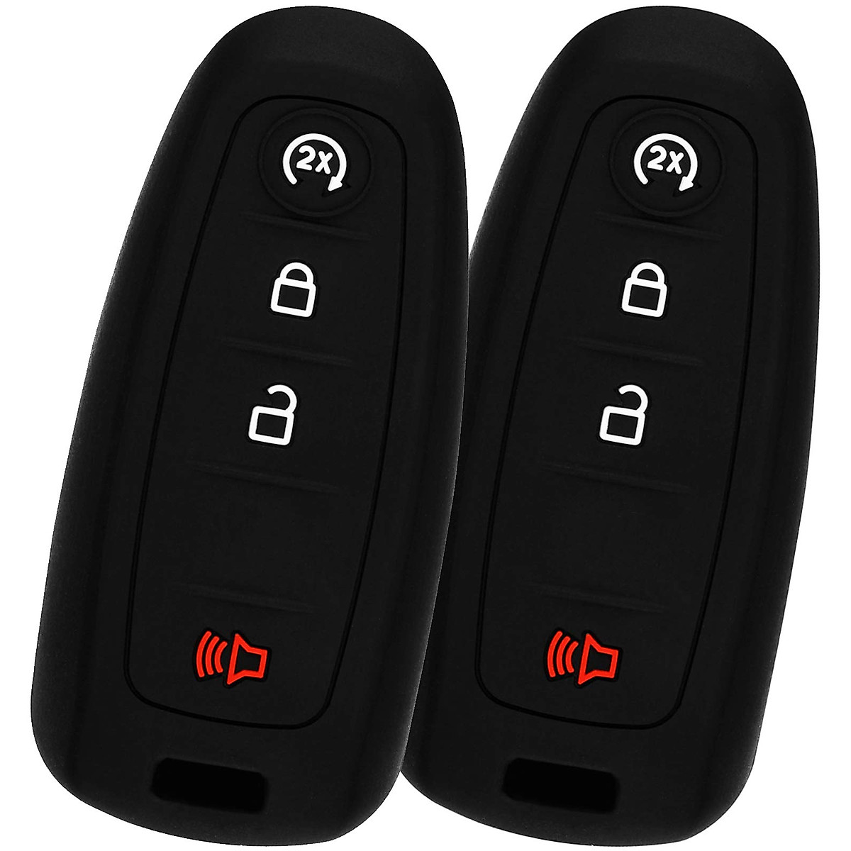 KeyGuardz Keyless Remote Car Smart Key Fob Outer Shell Cover Soft Rubber Case for Ford M3N5WY8609 (Pack of 2)