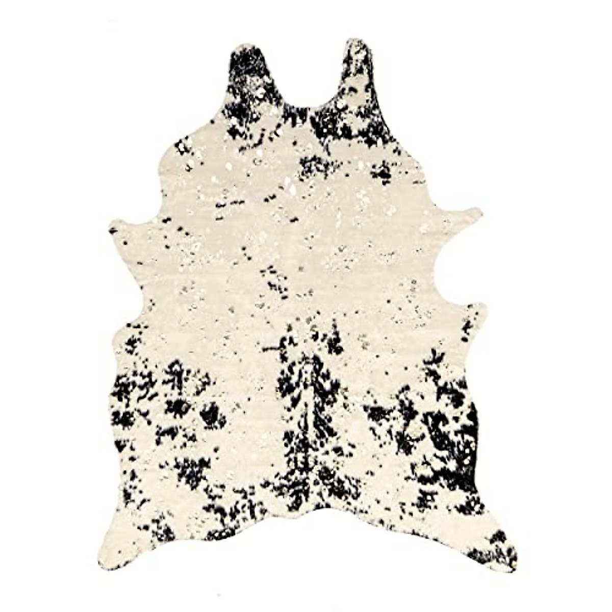 nuLOOM Iraida Contemporary Faux Cowhide Area Rug, 3' 10" x 5', Black